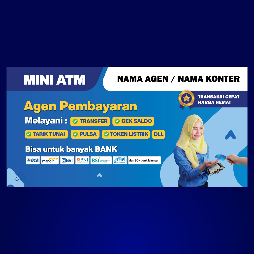 Jual Spanduk Banner Agen Bank dan Pulsa 2 x 1 Meter | Shopee Indonesia