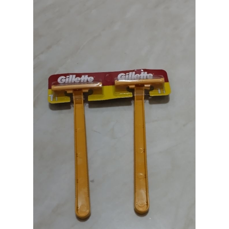 Jual alat pisau cukur gillette gold/kuning(2mata pisau) | Shopee Indonesia