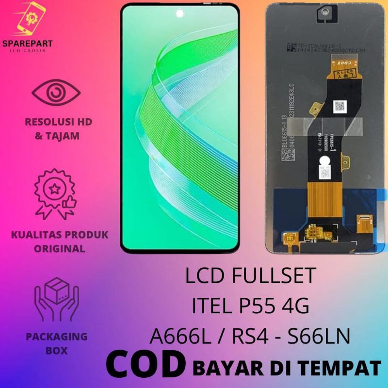 Jual LCD FULLSET ITEL P55 4G / A666L / P55 4G NFC RS4 / S666LN / A666LN ...