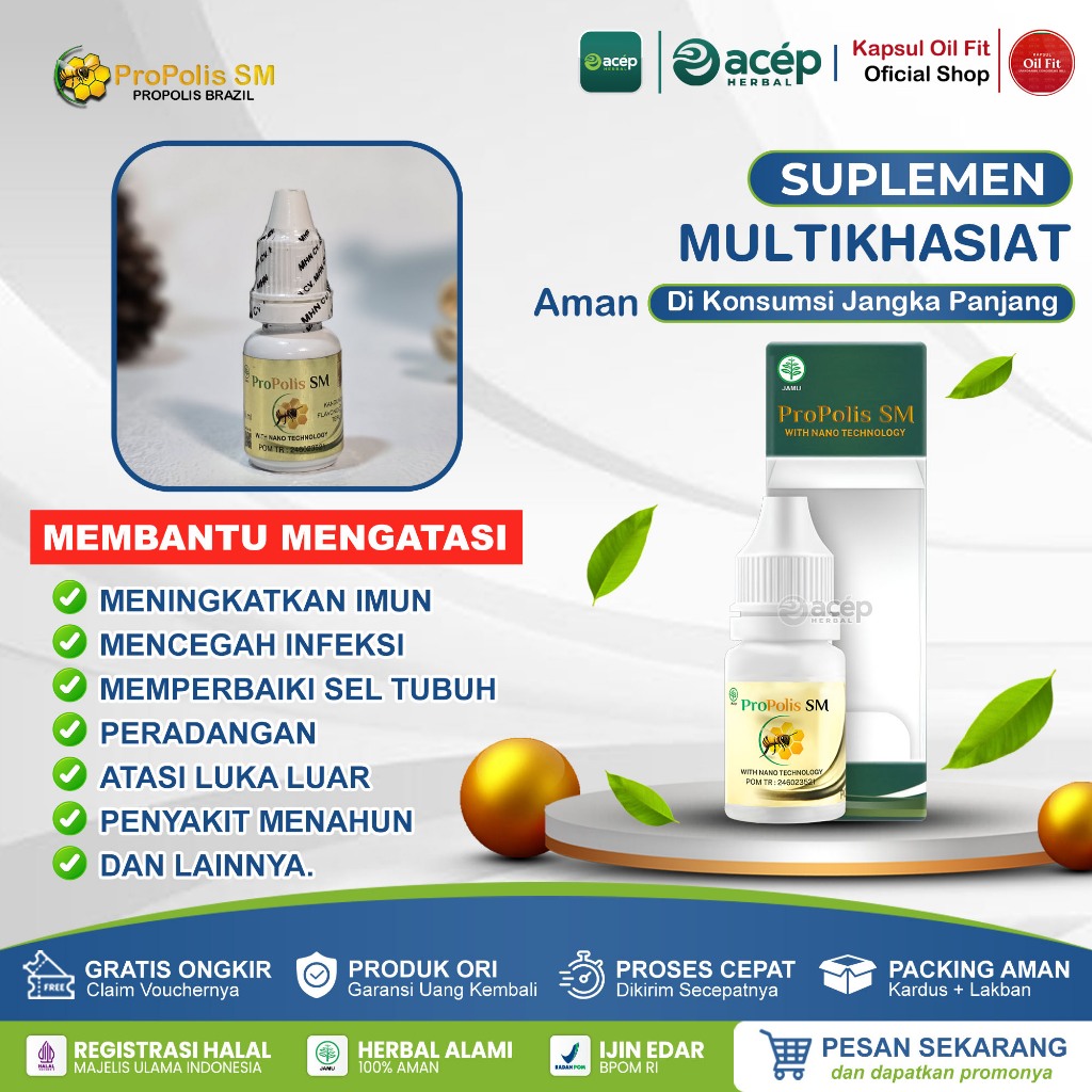 Jual Propolis Sm Brazilian 100% Asli Ekstrak propolis BPOM & HALAL MUI ...