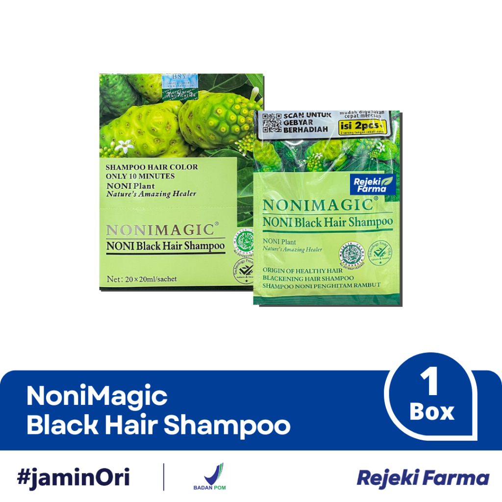 Jual Nonimagic BSY Black Hair Shampoo 1 Box isi 20 Sachet - Noni magic ...