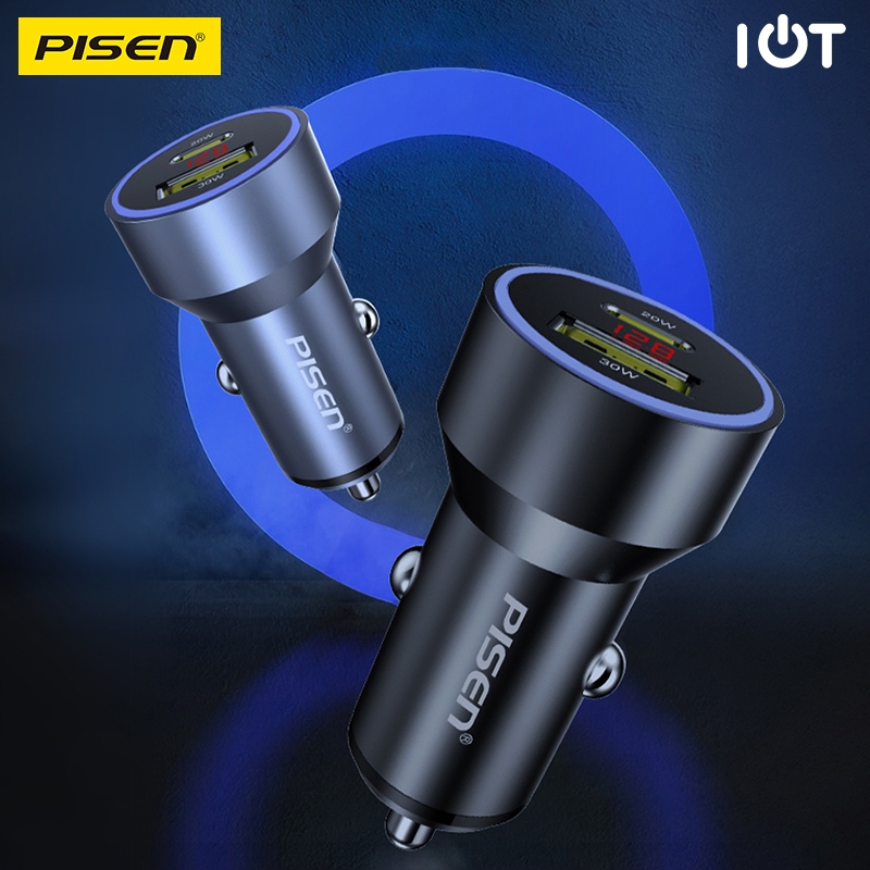 Jual PISEN Car Charger Digital Dual Port USB 30W + USB C 20W - LP-CC14 ...