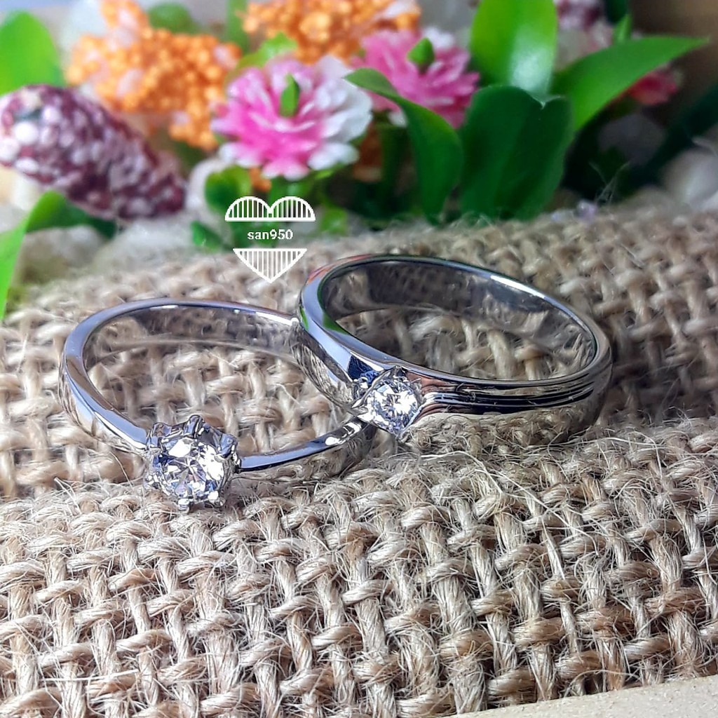 Jual Cincin Tunangan Perak 950 C442 - Couple Palladium Emas Platinum ...