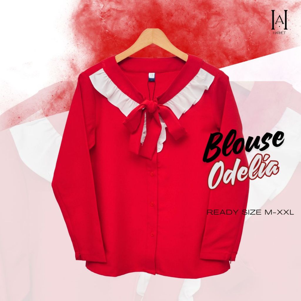 Jual Blouse Merah Putih Agustusan Atasan Wanita Premium HARMET MERDEKA ...