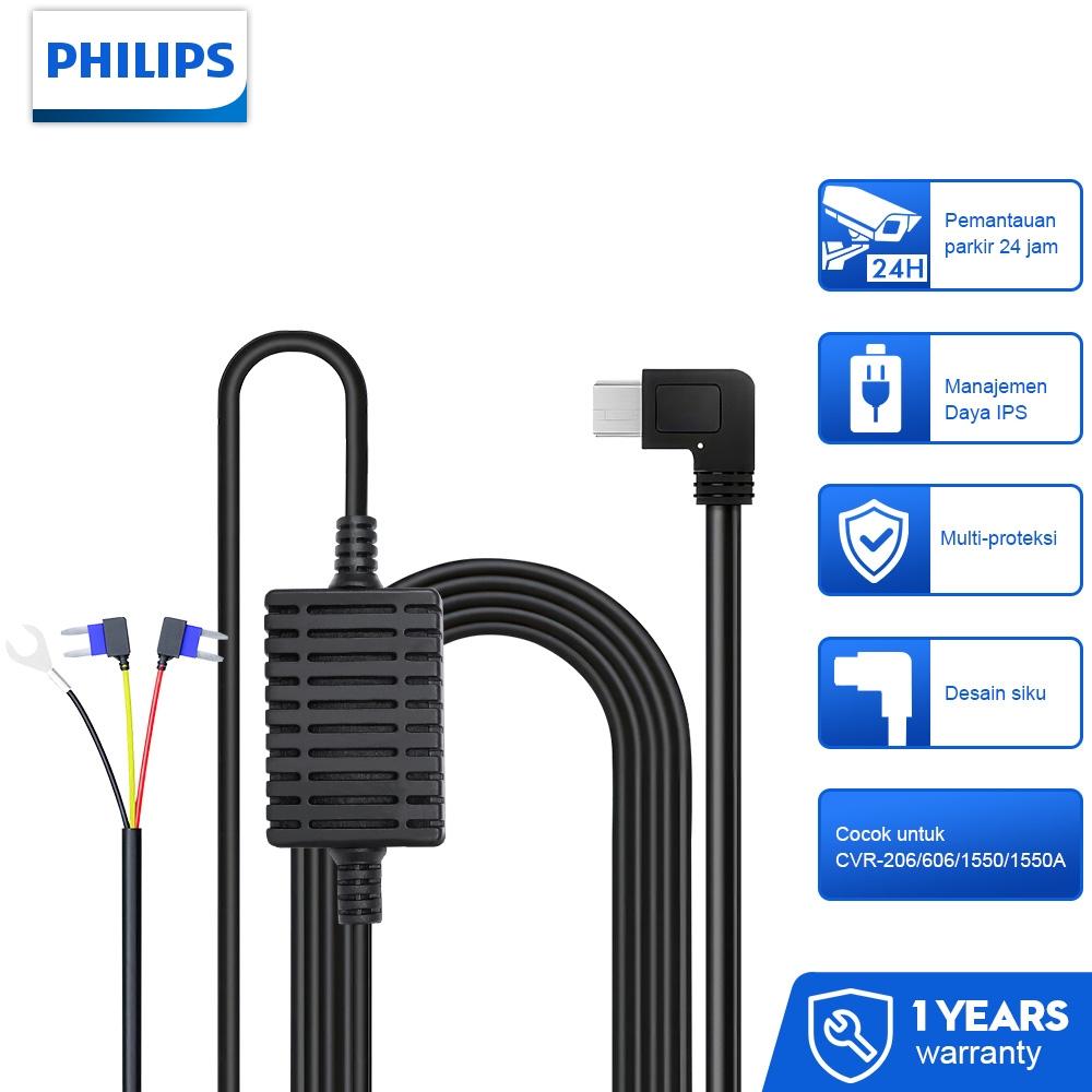 Jual Philips Dashcam Step-down Line Hardwire KIT Pemantauan Parkir 24 ...