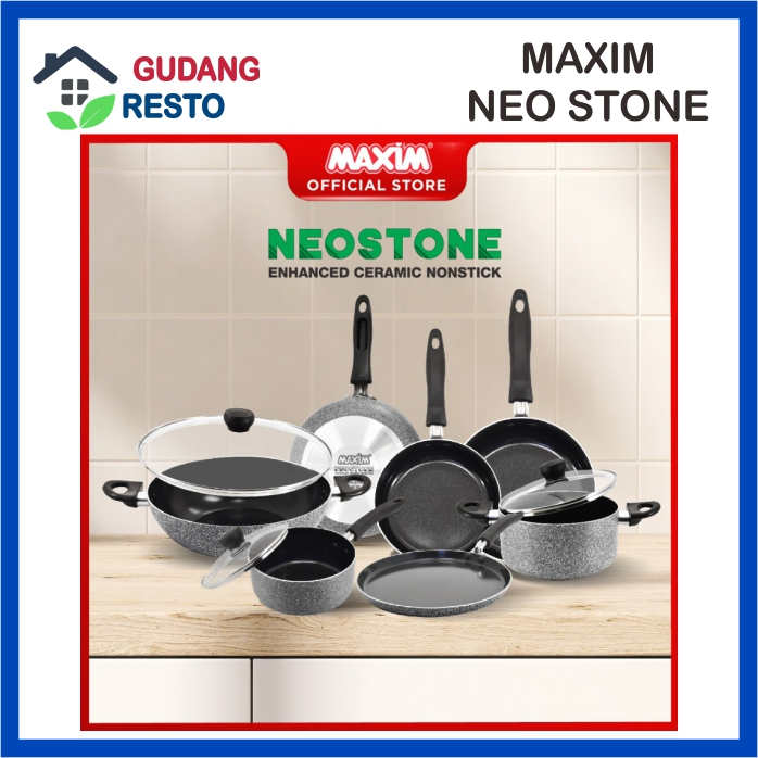 Jual MAXIM NEOSTONE FRYPAN 20 22 24 25 26 28 cm TEFLON DEEP WOK 24 28 CM PANCI WAJAN ...