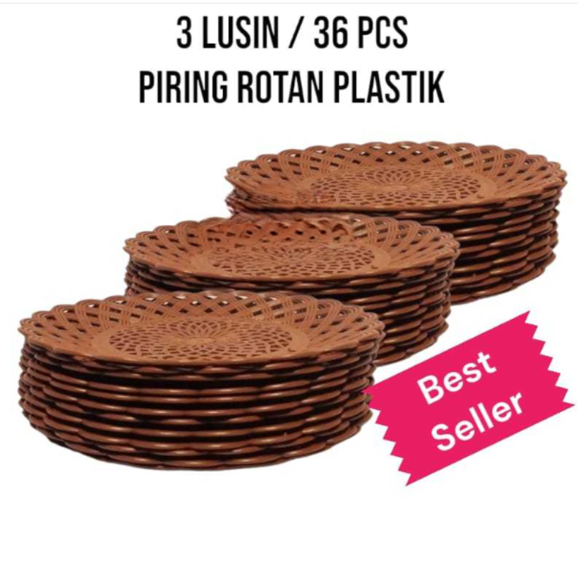 Jual 3 Lusin 36 Pcs Piring Rotan Plastin Piring Rotan Anyam | Shopee ...
