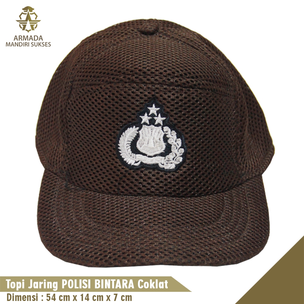 Jual Topi Jaring Polisi Bintara Cokelat - Topi Polisi Bintara | Shopee ...