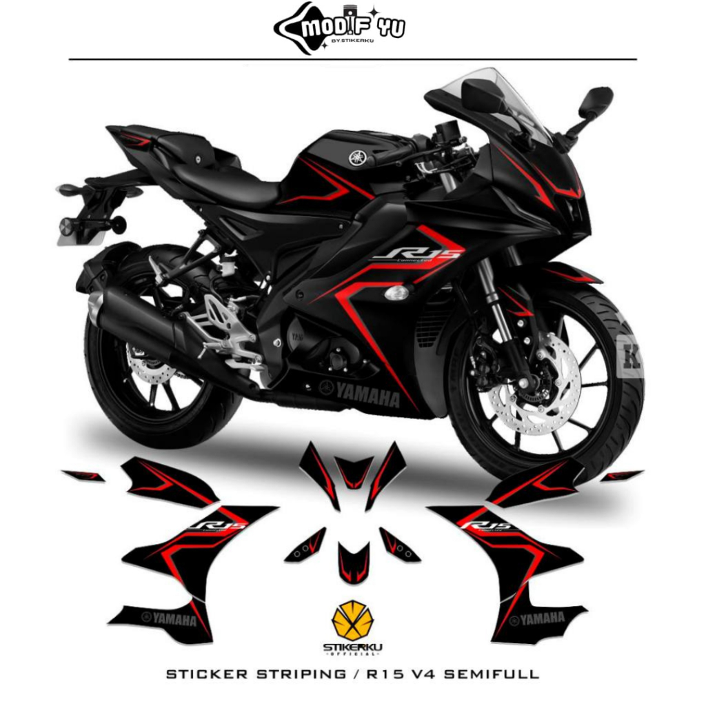 Jual STRIPING YAMAHA R15V4 MOTIF 2 / SEMIFULL / STOCK / DECALS / R15 ...