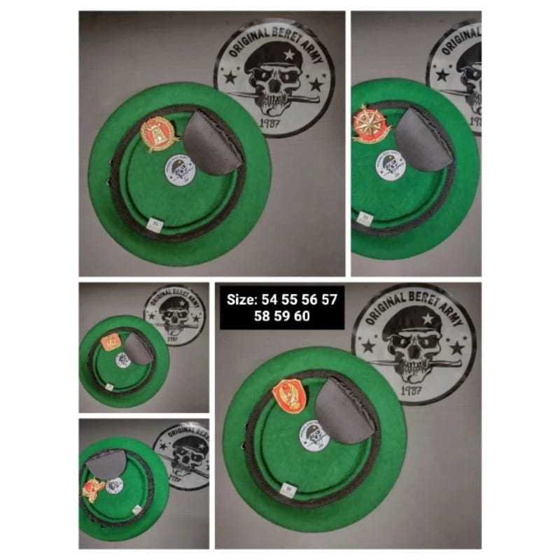 Jual BARET TENGKORAK/BARET TENGKORAK 1987/BARET HIJAU/BARET TNI ...
