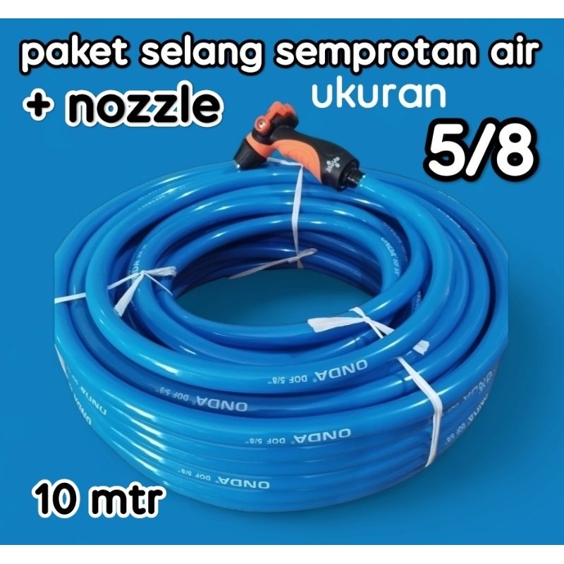 Jual paket selang air onda dof 5/8 paket 10 meter+ ( nozzle mrek move ) | Shopee Indonesia