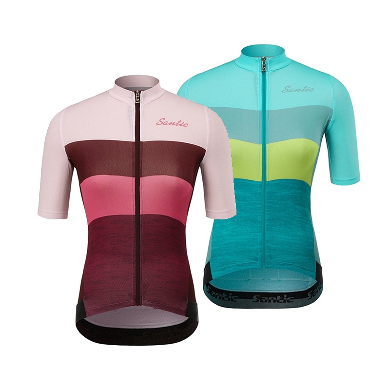 Jual Santic Jersey Sepeda Wanita Lengan Pendek Kaus Sepeda Jalan Kantong Bernapas Cepat Kering ...