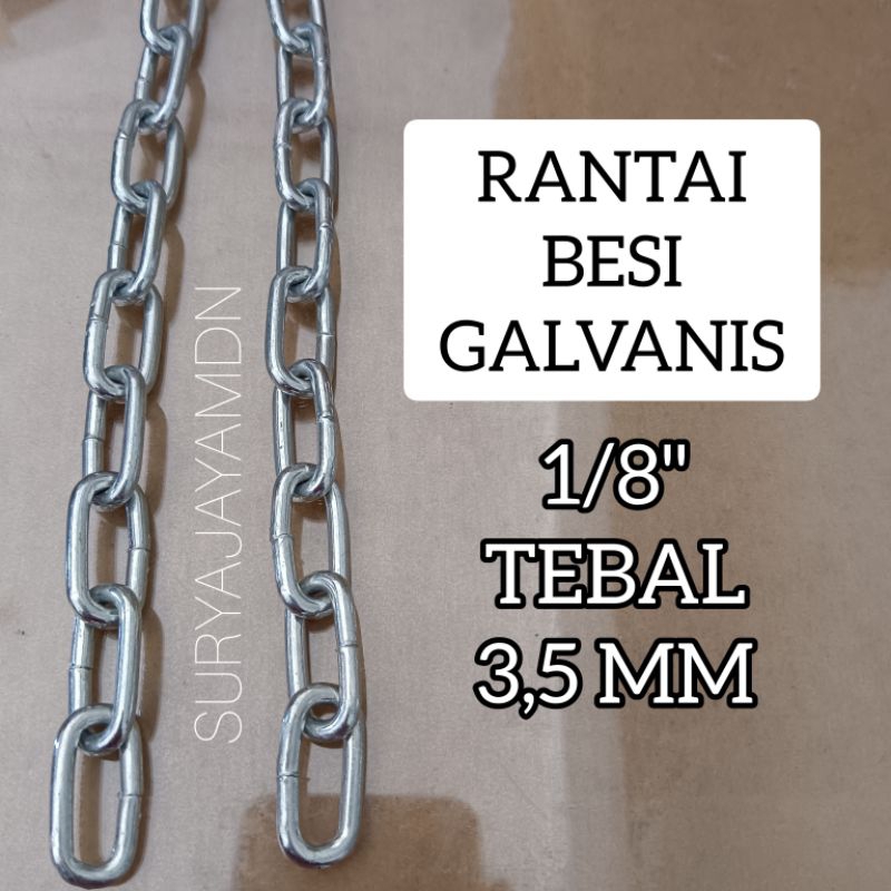 Jual RANTAI BESI KAPAL BERAT GALVANIS 1/8 INCH 3,5MM / RANTAI BESI ...