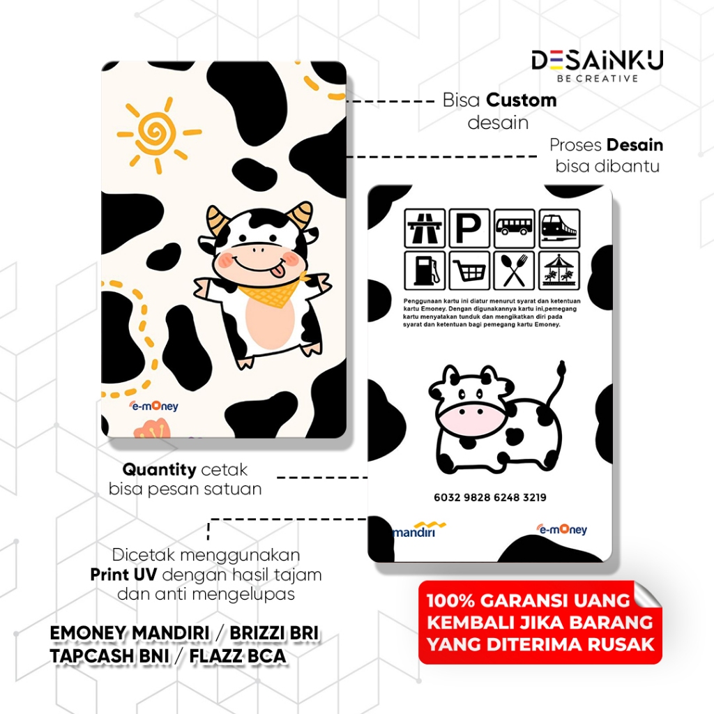 Jual Emoney/Tap Cash/Flazz/Brizzi/ SAPI / COW / KARTUN SAPI / HEWAN ...