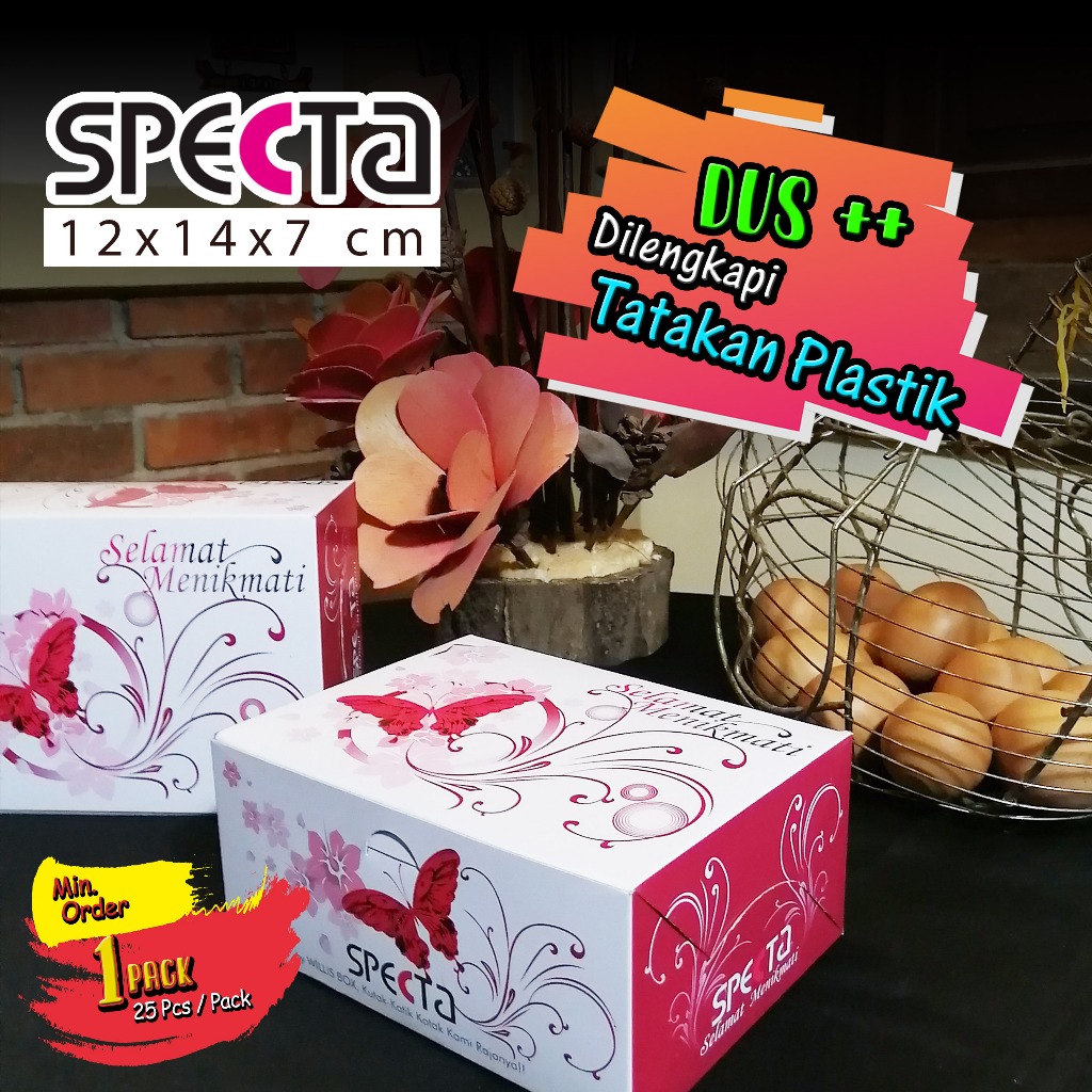Jual Snack Box 12x14x7 SPECTA Laminasi / Kotak Kue, Kotak Snack, Snack ...