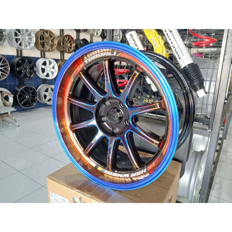 Jual velg HSR ring 18 / r18 tipe toboali lebar 9 et 22 warna rainbow ...