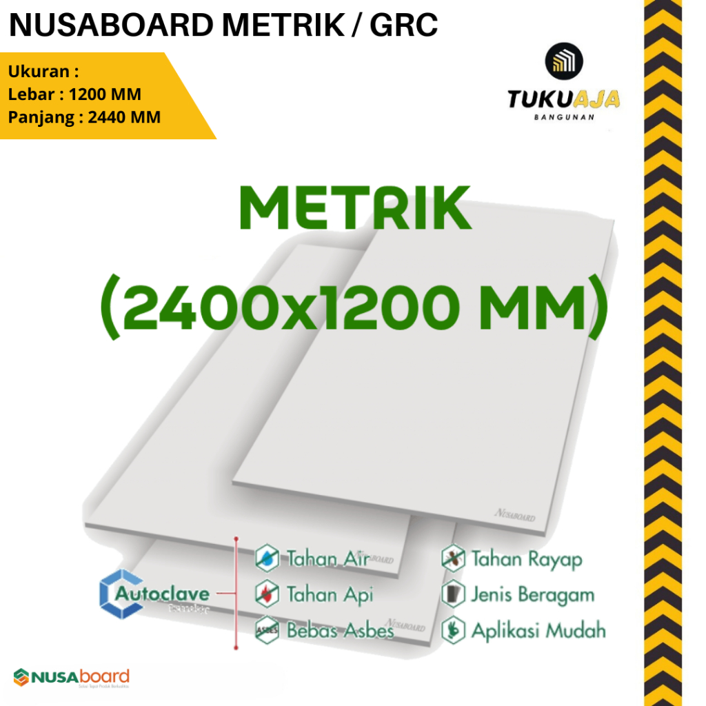 Jual HANYA PENGIRIMAN JABODETABEK GRC NusaBoard Metric 2400 x 1200 ...