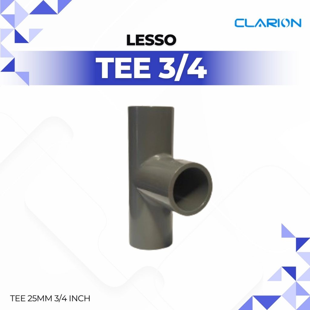 Jual TEE PVC LESSO 25mm x 3/4 inch Equal Tee Fitting Sambungan Pipa Pvc ...