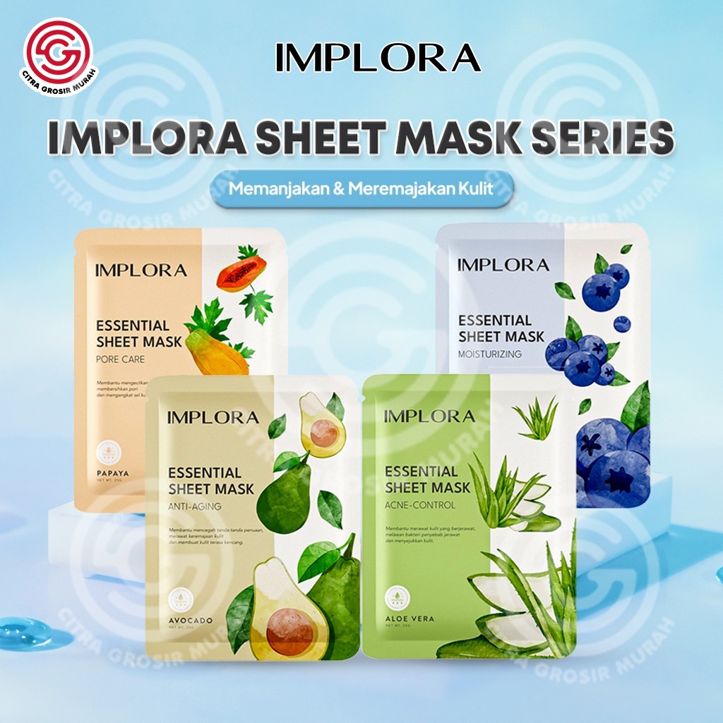 Jual IMPLORA Essential Sheet Mask 25gr || Implora Maske Wajah || Pore ...