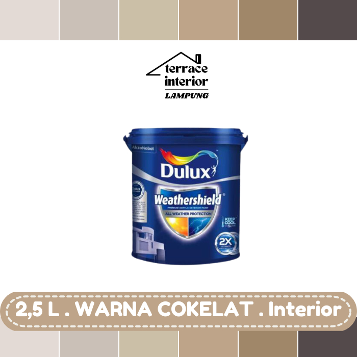 Jual Cat Tembok Dulux Weathershield Exterior 2.5L Cokelat Semi Gloss ...
