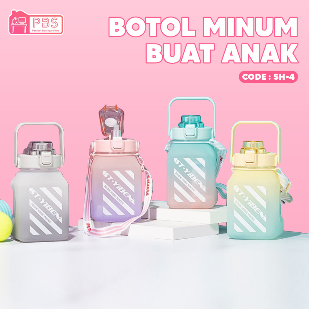 Jual PERABOT Botol Minum Viral Mini 1.3L Plus Tali Dan Stiker 2D Botol ...