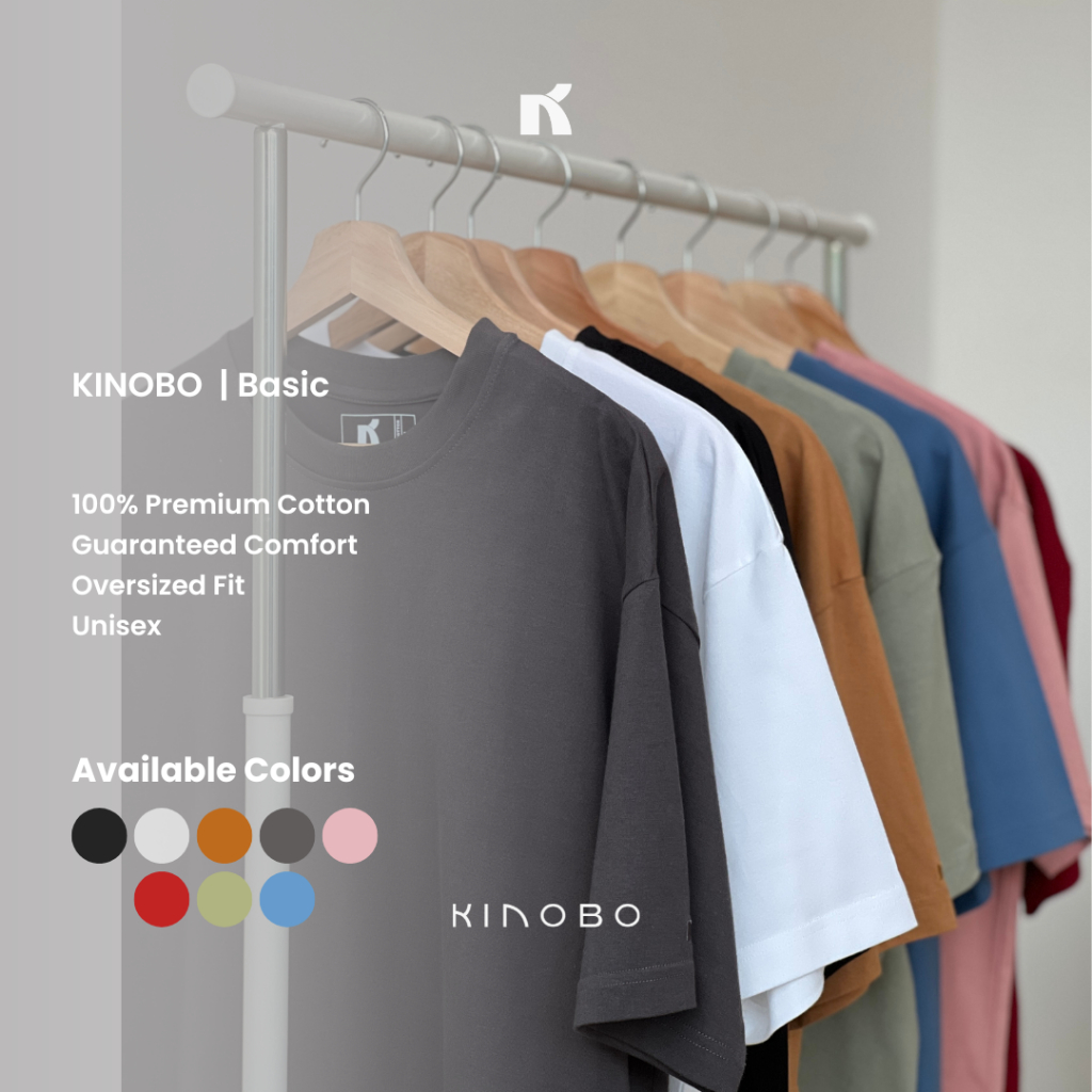 Jual KINOBO | Basic - Kaos Oversized Tshirt Pria Polos Lengan Pendek ...
