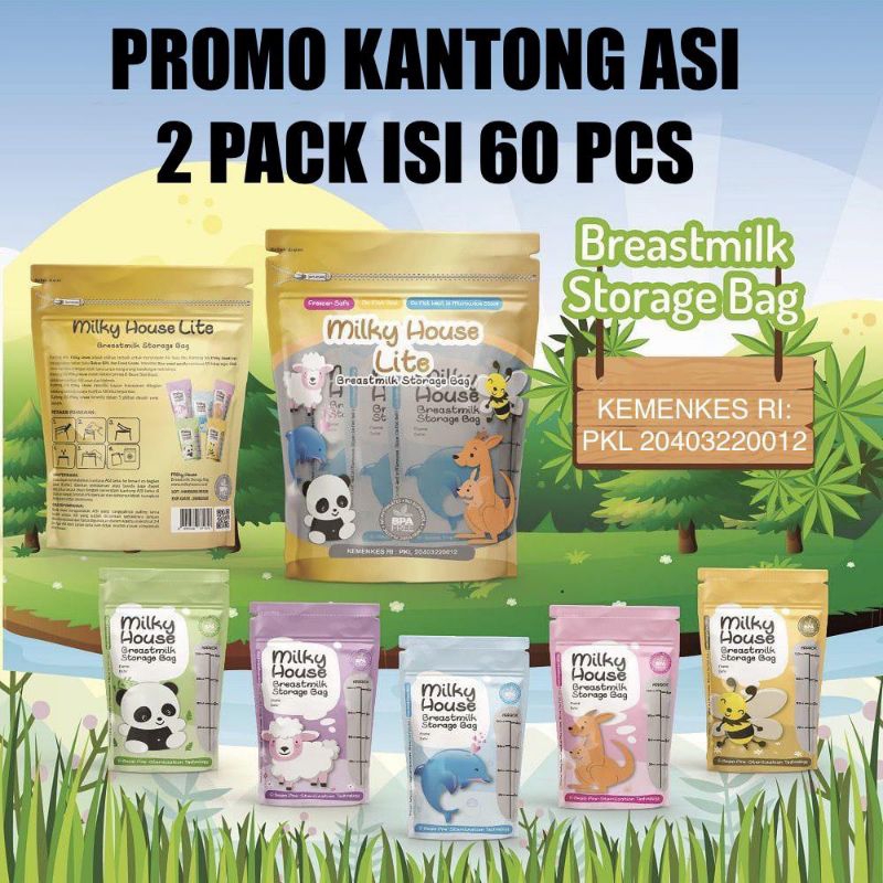 Jual PROMO 2 PACK ISI 60 PCS KANTONG ASI 120ml || Kantong ASI Anti Bocor (Milky House Lite ...