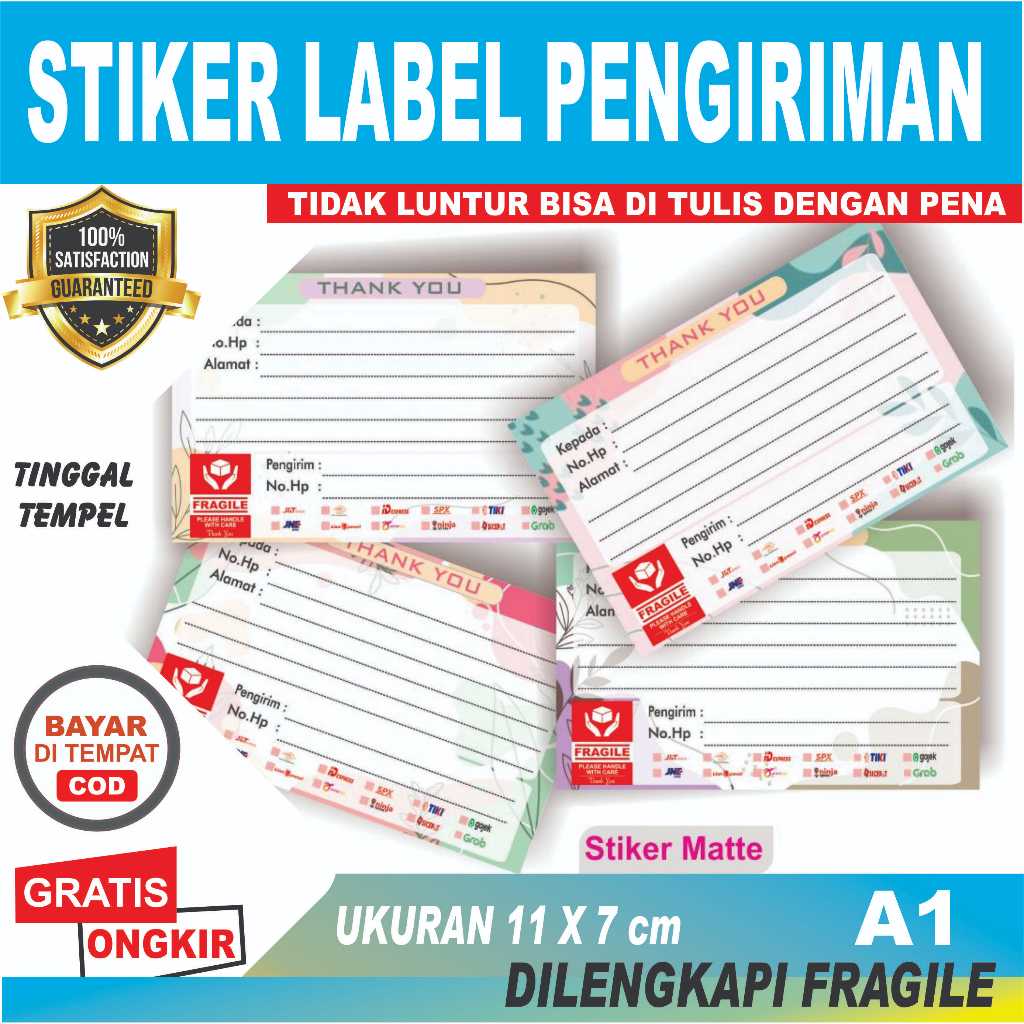 Jual (50pcs) STIKER RESI PENGIRIMAN ALAMAT A1 STIKER PENGIRIMAN ...