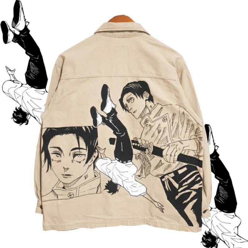 Jual YUTA OKKOTSU Canvas Jacket Painted | Jaket Kanvas Jujutsu Kaisen ...
