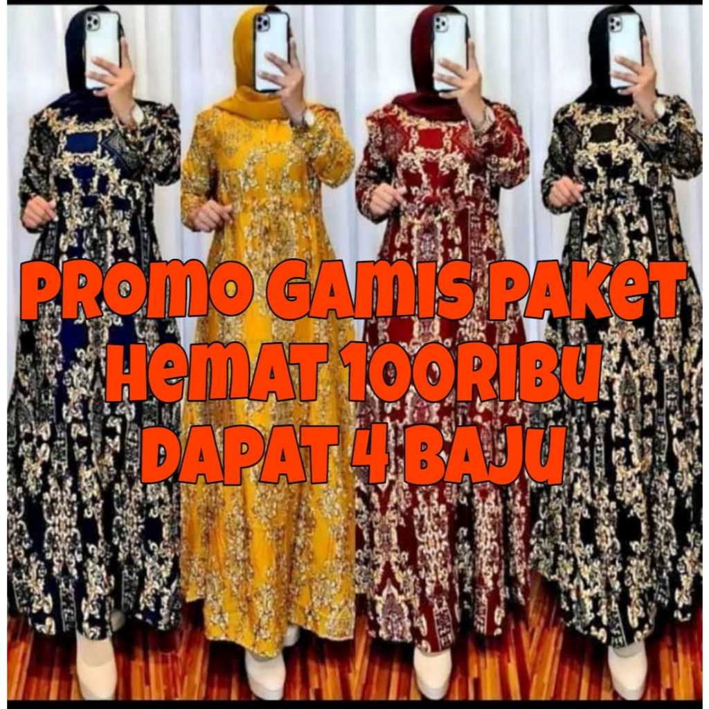 Jual Promo paket special 100 ribu dapet 4 pics baju gamis sultan ...