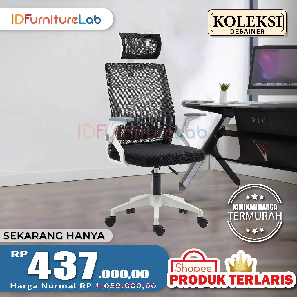 Jual [IDFL] │ FUGEN MESH KURSI KANTOR Kursi Belajar Kursi Kerja Kursi ...