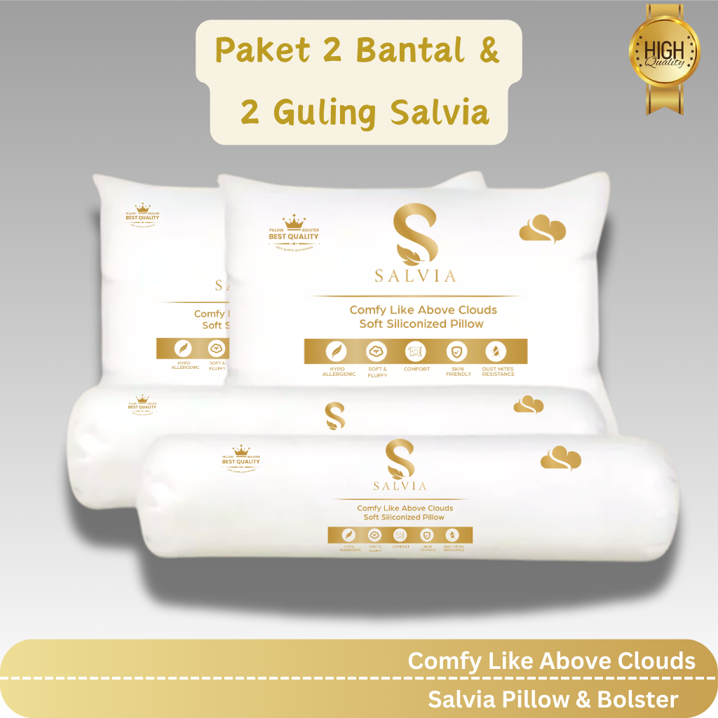 Jual Paket Bantal Guling 2 Set Tidur Hotel Premium 100% Isi Silikon Pillow Dakron Empuk Kepala ...