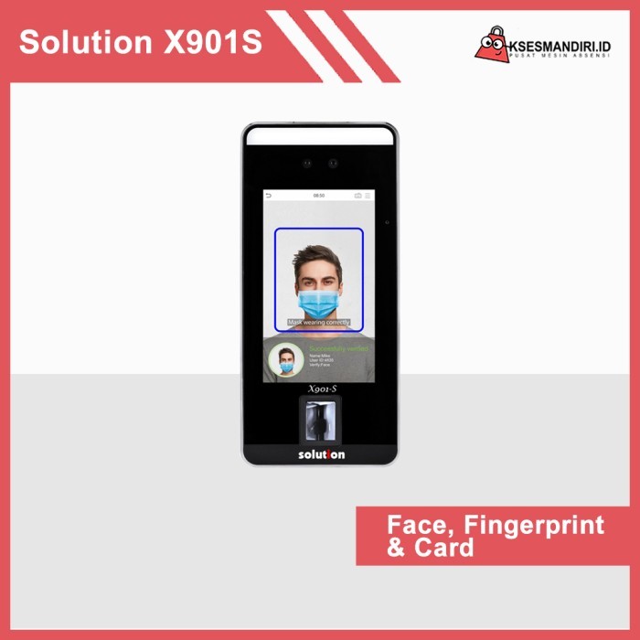 Jual Mesin Absensi dan Akses Door Fingerprint Wajah Solution X901-S | Shopee Indonesia