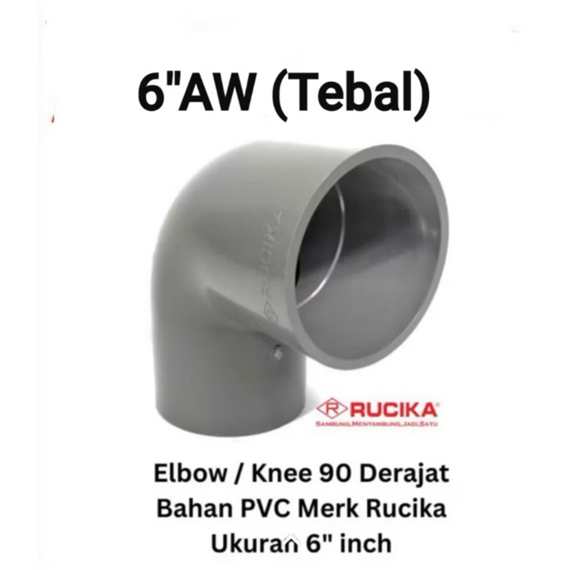Jual KNIE POLOS RUCIKA 6”Inch Pvc Type AW (Tebal) 90° derajat/ELBOW / KENI | Shopee Indonesia