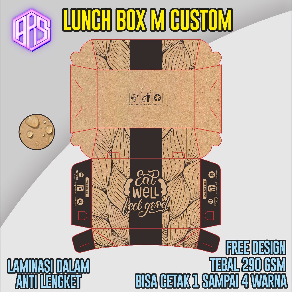 Jual Lunch Box Costum Size M Cetak Print Logo Merek Box Makanan ...