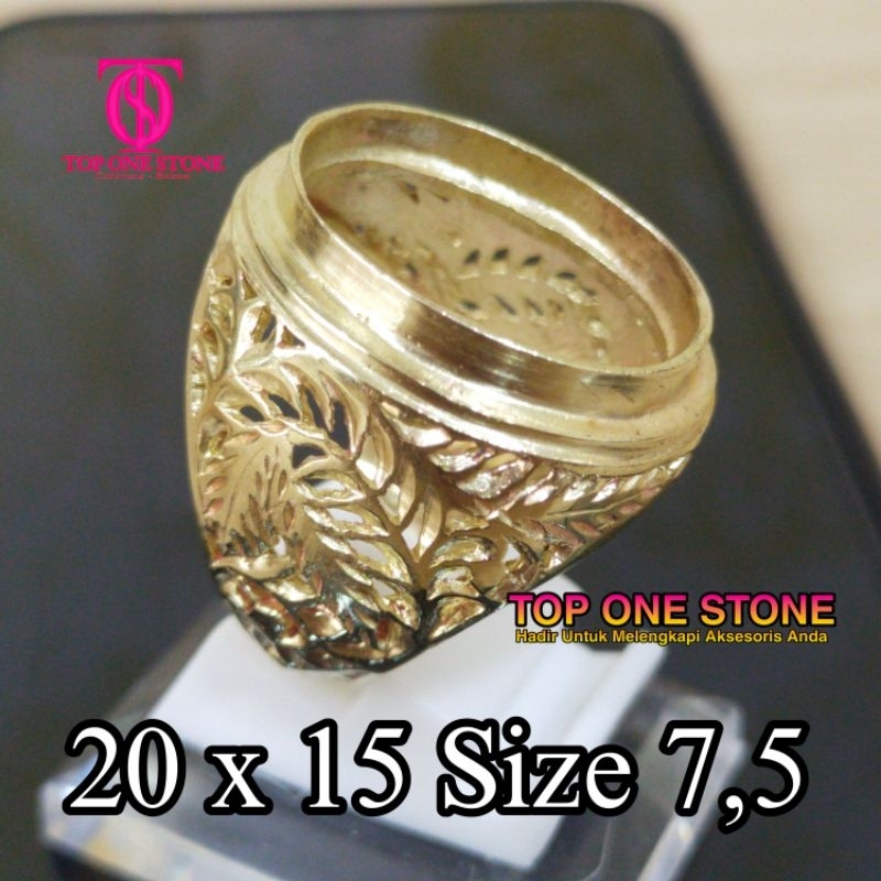 Jual [TOS] RING KUNINGAN COR UKIR 20 X 15 MM | Shopee Indonesia