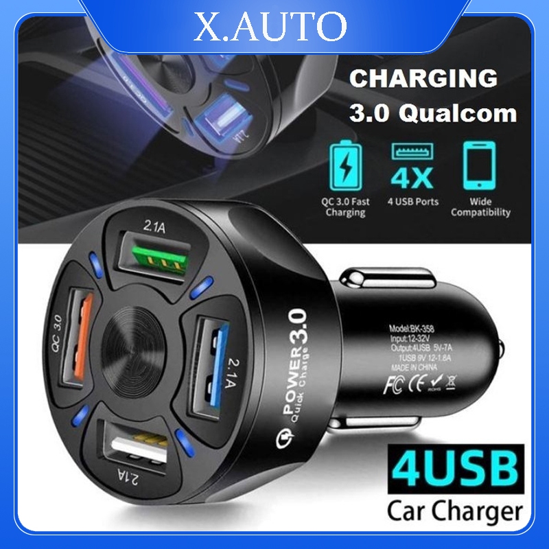 Jual X.AUTO Tampilan LED 4/5 Pengisi Daya Mobil USB 12V Pengisian Cepat ...
