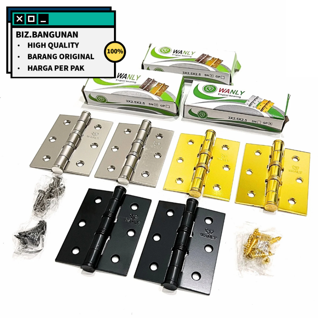 Jual ENGSEL BESI WANLY 3" INCH - JENDELA / PINTU | Shopee Indonesia