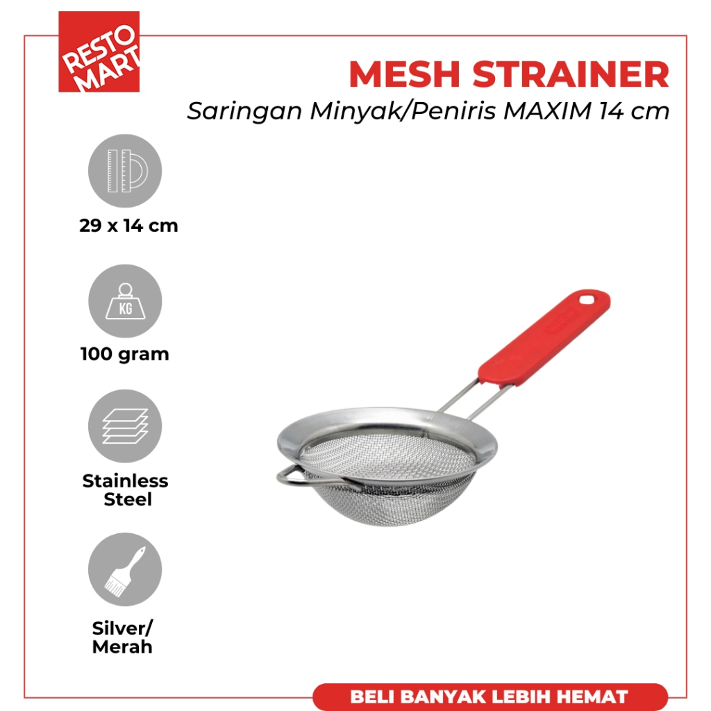 Jual Saringan Minyak / Peniris / Profesional Mesh Strainer 14 cm MAXIM ...