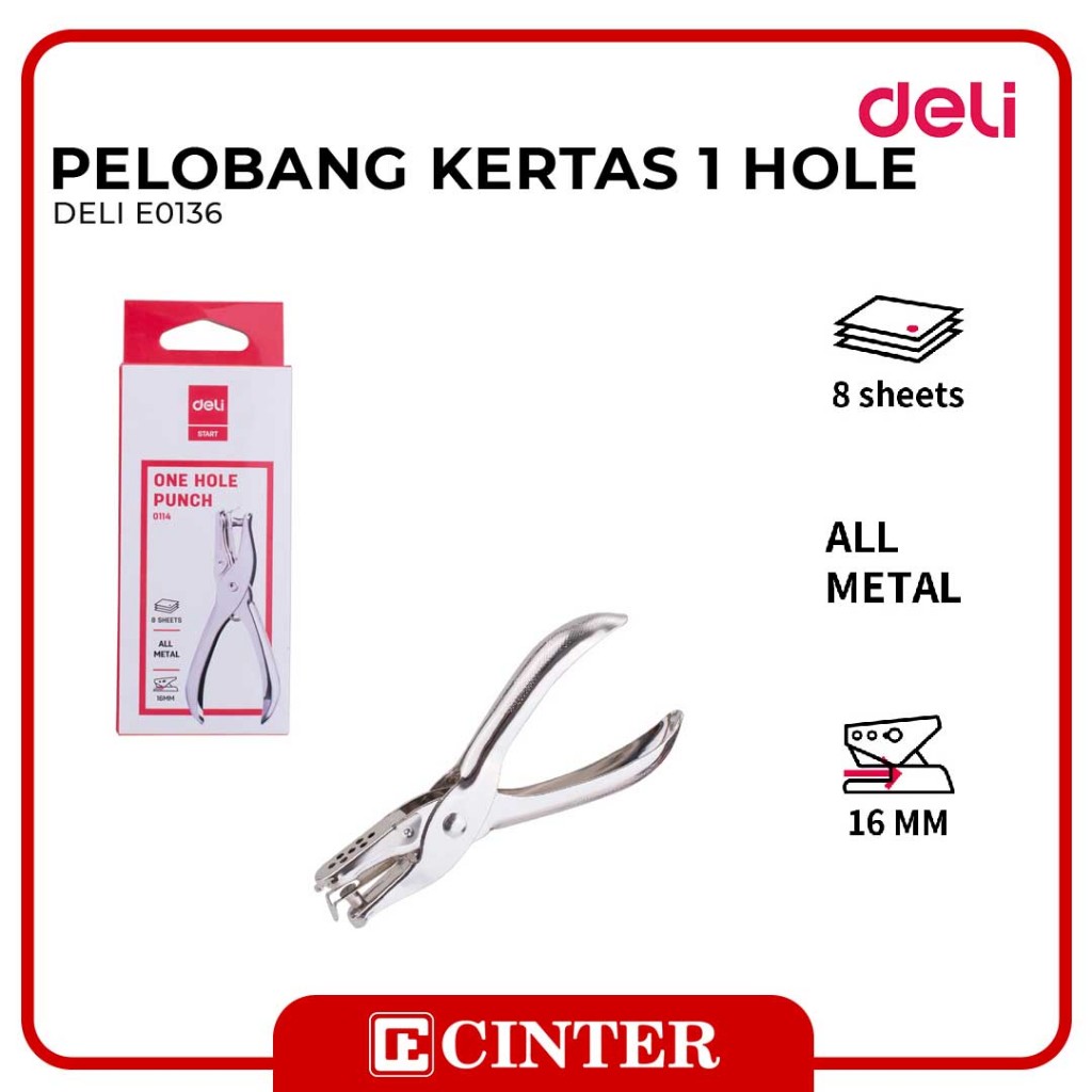 Jual DELI - PEMBOLONG / PELOBANG KERTAS 1 HOLE E0114 | Shopee Indonesia