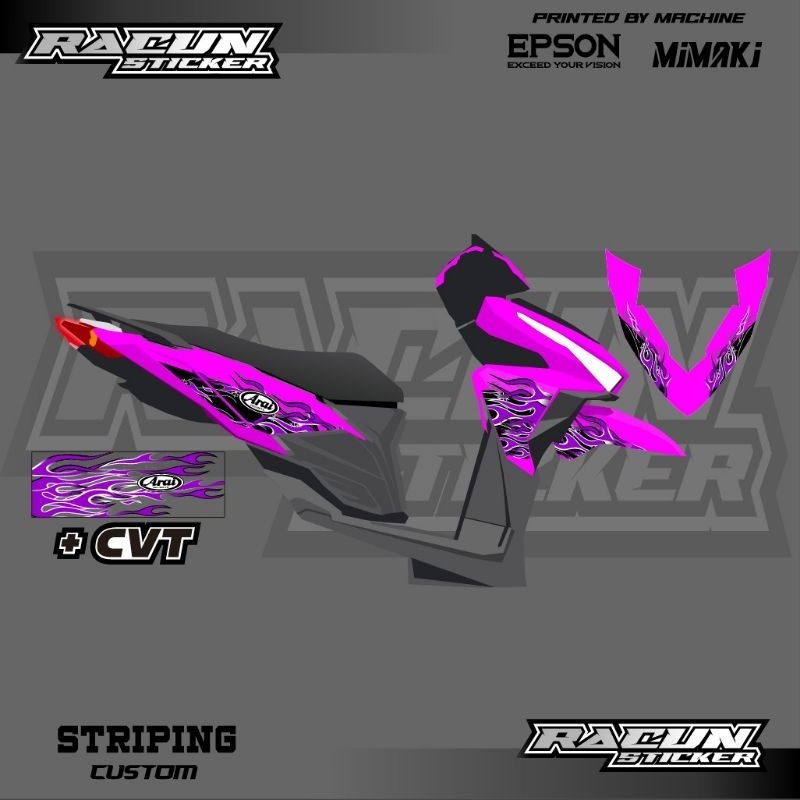 Jual STRIPING TRANSPARAN VARIO LED OLD 125 150 SATU PAKET DENGAN STIKER ...