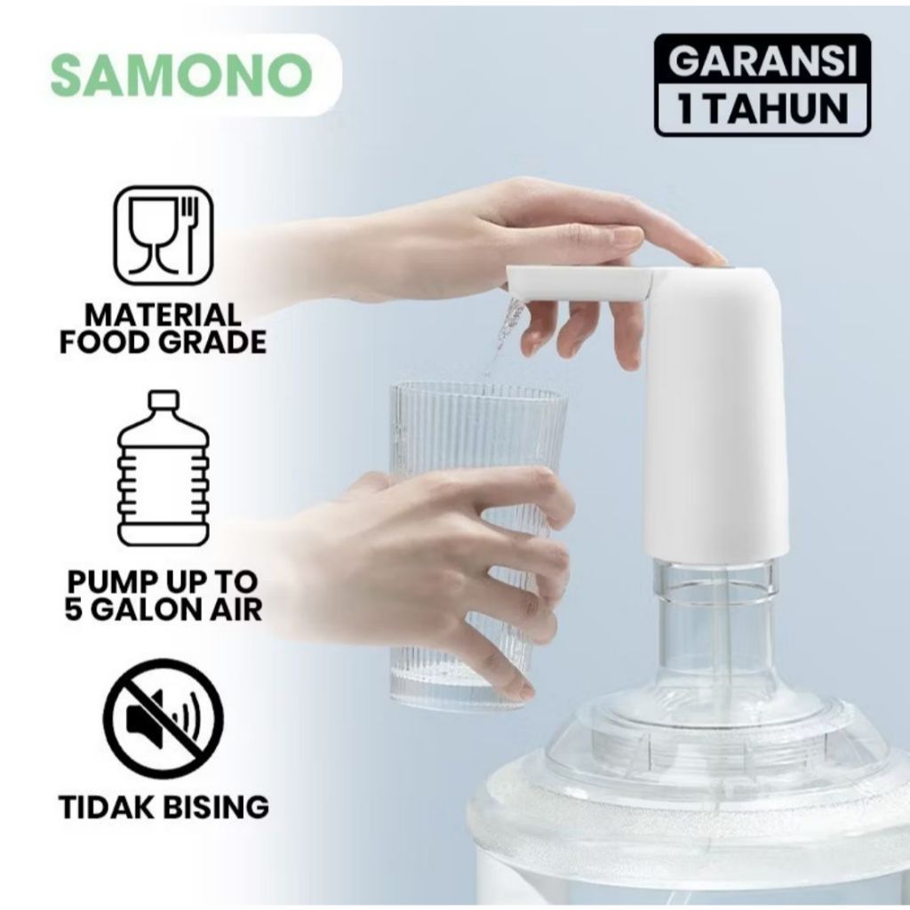 Jual SAMONO Pompa Air Galon Portable Water Pump Rechargeable Usb ...