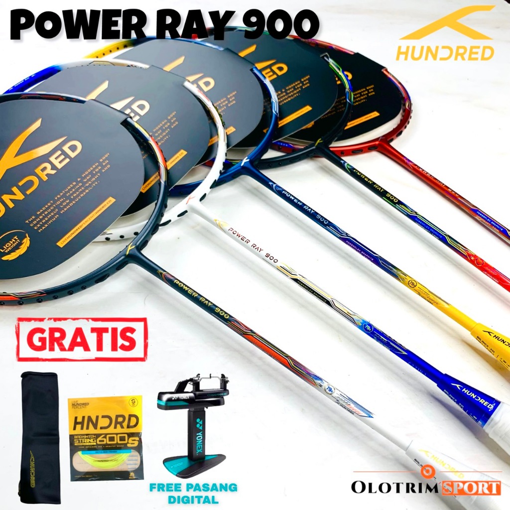 Jual Raket Badminton HUNDRED OPTIMUS POWER RAY 32LBS 900 901 903 905 ...