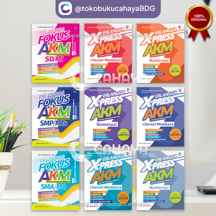 Jual Buku Xpress AKM Erlangga fokus akm sd smp sma Literasi membaca dan ...