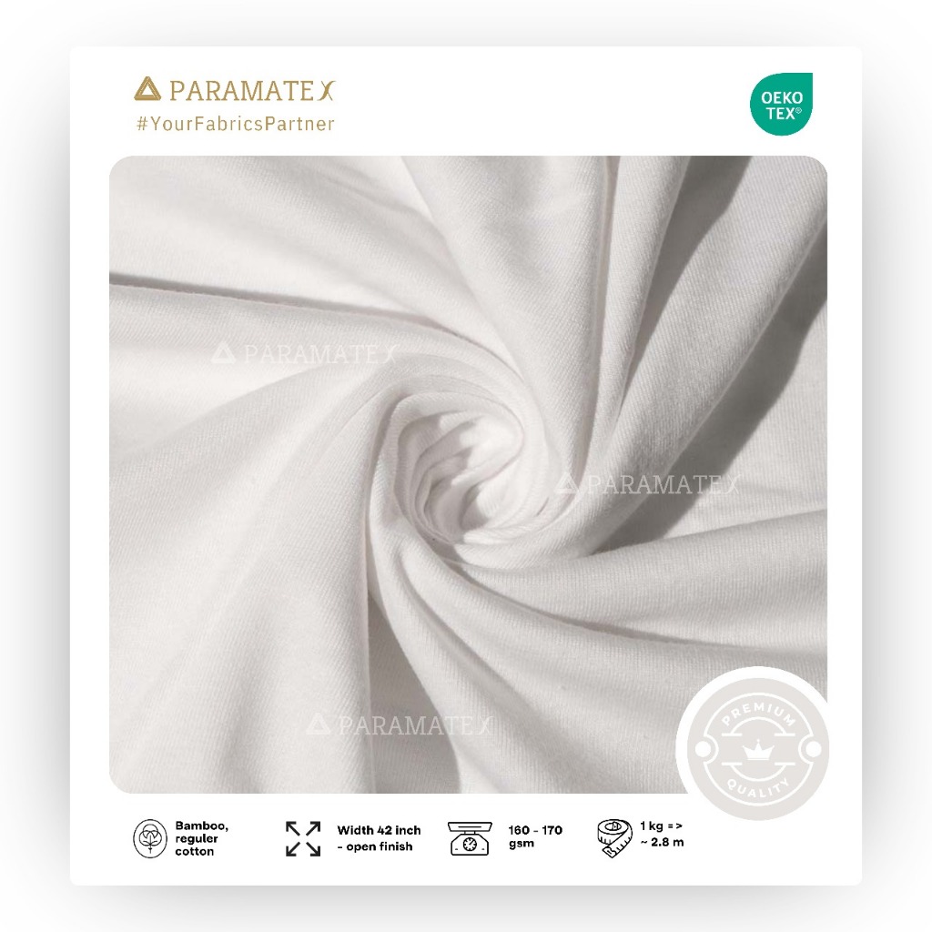 Jual Paramatex Bahan Kain Kaos Bamboo Cotton 30s Sustainable Fabric Per Kg | Shopee Indonesia