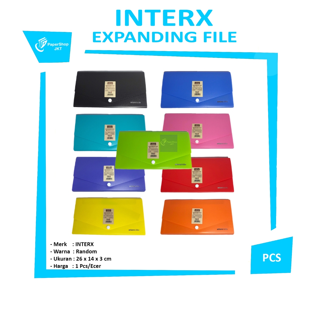 Jual INTERX - Expanding File Cheque 7 Pocket Warna Random - Pcs | Shopee Indonesia