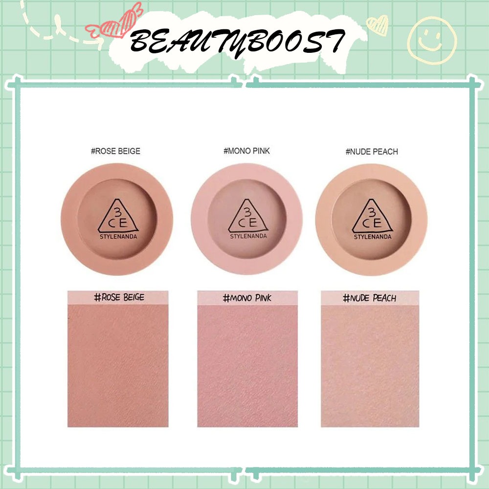 Jual 3CE Face Blush on 5.5g | Long-lasting / Smooth Texture / Translucent Color #ROSE BEIGE # ...