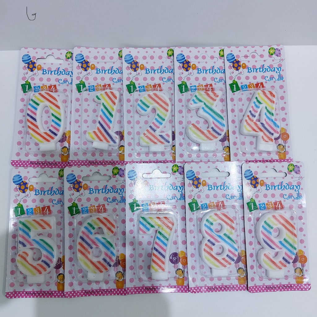Jual Lilin Birthday Ultah Party Candles Ulang Tahun Bentuk Angka Garis ...