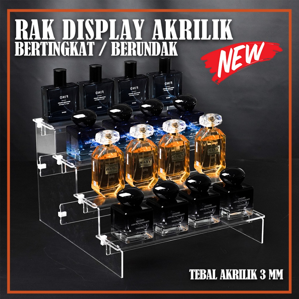 Jual Rak Display Akrilik Tangga Susun Multifungsi 3/4/5 Tingkat Large ...