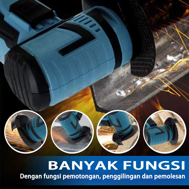 Jual Angle Grinder mini Cordless Brushless 3inch Baterai litium 12V/16 ...